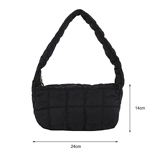 Mini Quilted Tote Bag for Women Puffer Bag Padded Tote Handbag Lightweight Puffy Purse Quilted Padding Hobo Bag with Zip Closure