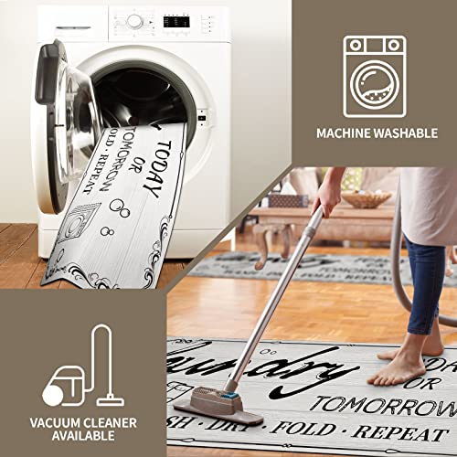 TPAPFRLY Farmhouse Laundry Room Rug 20"X59" Waterproof Laundry Mat for Laundry Room Non-Slip Entrance Rug Area Rug for Bathroom, Mudroom, Kitchen, Washroom, Light