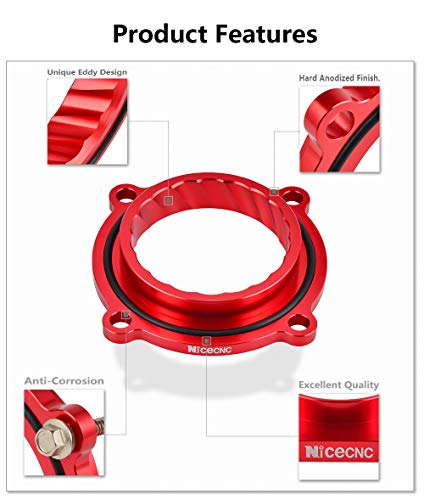 NICECNC Red Throttle Body Spacer Compatible with Dodge Charger Challenger Durango Grand Caravan Journey 3.6L V6 2011-2015,See Fitments