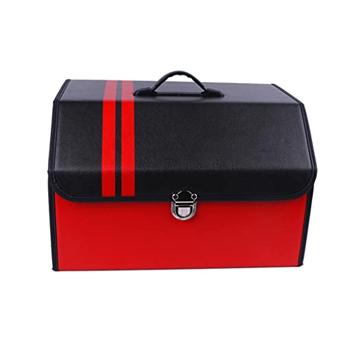 GFDFD Car Storage Bag PU Leather Trunk Organizer Box Storage Bag Folding Auto Trunk Stowing Tidying Box (Color : D, Size : M)