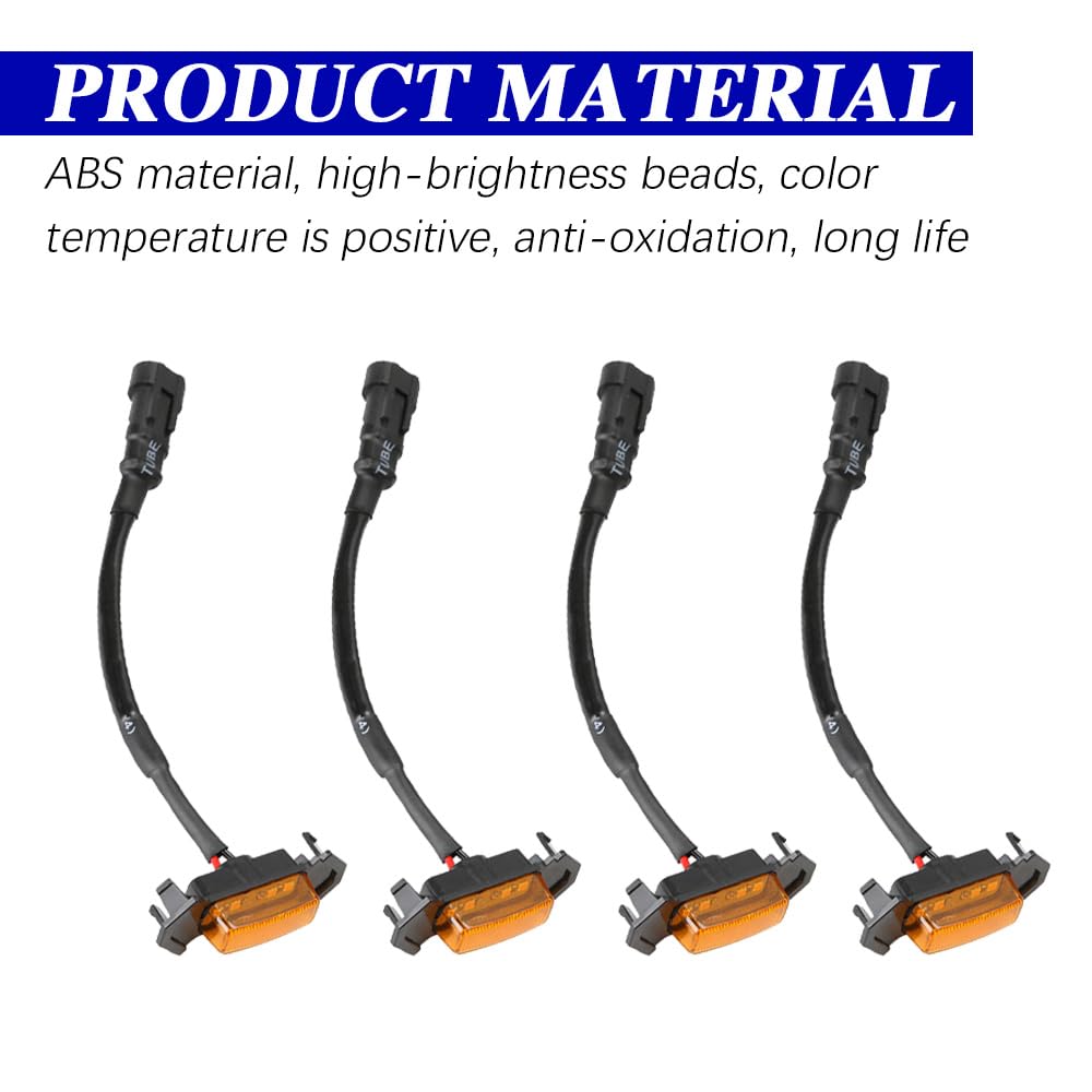 CHRYMUM 4PCS LED Grill Lights, LED Amber Grill Light, Front Grille Bumper Raptor Lamps Car Accessories with Harness, Compatible with 2016-2019 Toyota Tacoma TRD PRO Front Grill