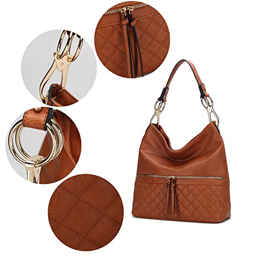 MKF Collection Shoulder Bag for Women, Vegan Leather Fashion Handbag Hobo Purse