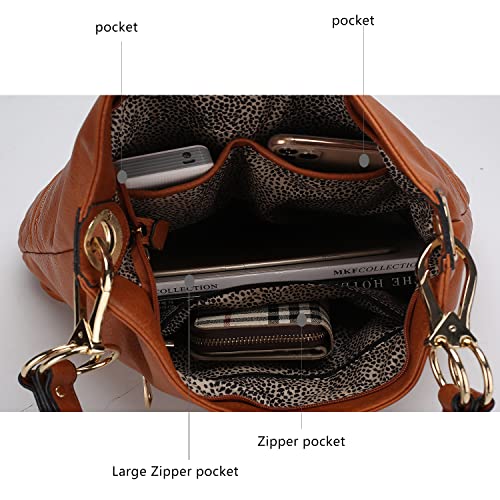 MKF Collection Shoulder Bag for Women, Vegan Leather Fashion Handbag Hobo Purse