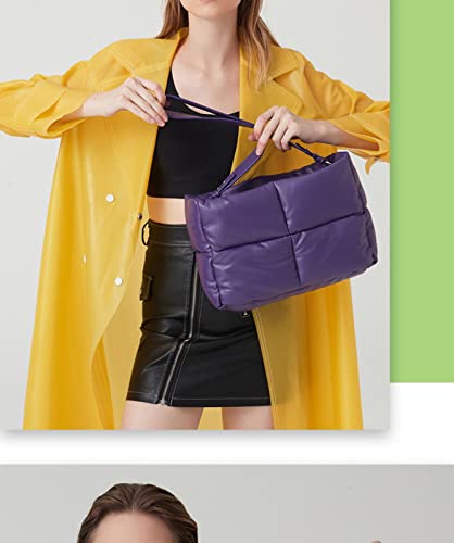 Cotton Down Padded Handbags Quilted Puffy Tote Bag for Women Lightweight Shopping Dating Working Traveling Bag