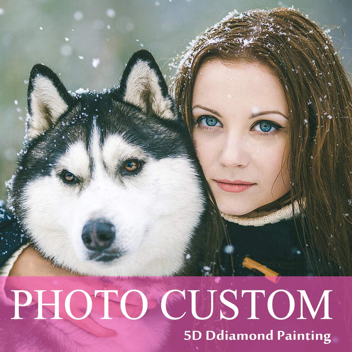 Custom Diamond Painting Kits Full Drill for Adults,Personalized Photo Customized Diamond Painting,Private Custom Your Own Picture (Round Drill, 11.7x11.7inch/30x30cm)