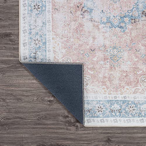 Rugshop Bohemian Distressed Stain Resistant Flat Weave Eco Friendly Premium Recycled Machine Washable Area Rug 2'1"x3' Rust