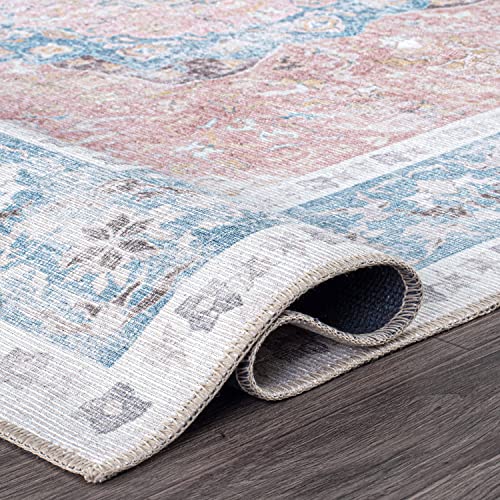 Rugshop Bohemian Distressed Stain Resistant Flat Weave Eco Friendly Premium Recycled Machine Washable Area Rug 2'1"x3' Rust