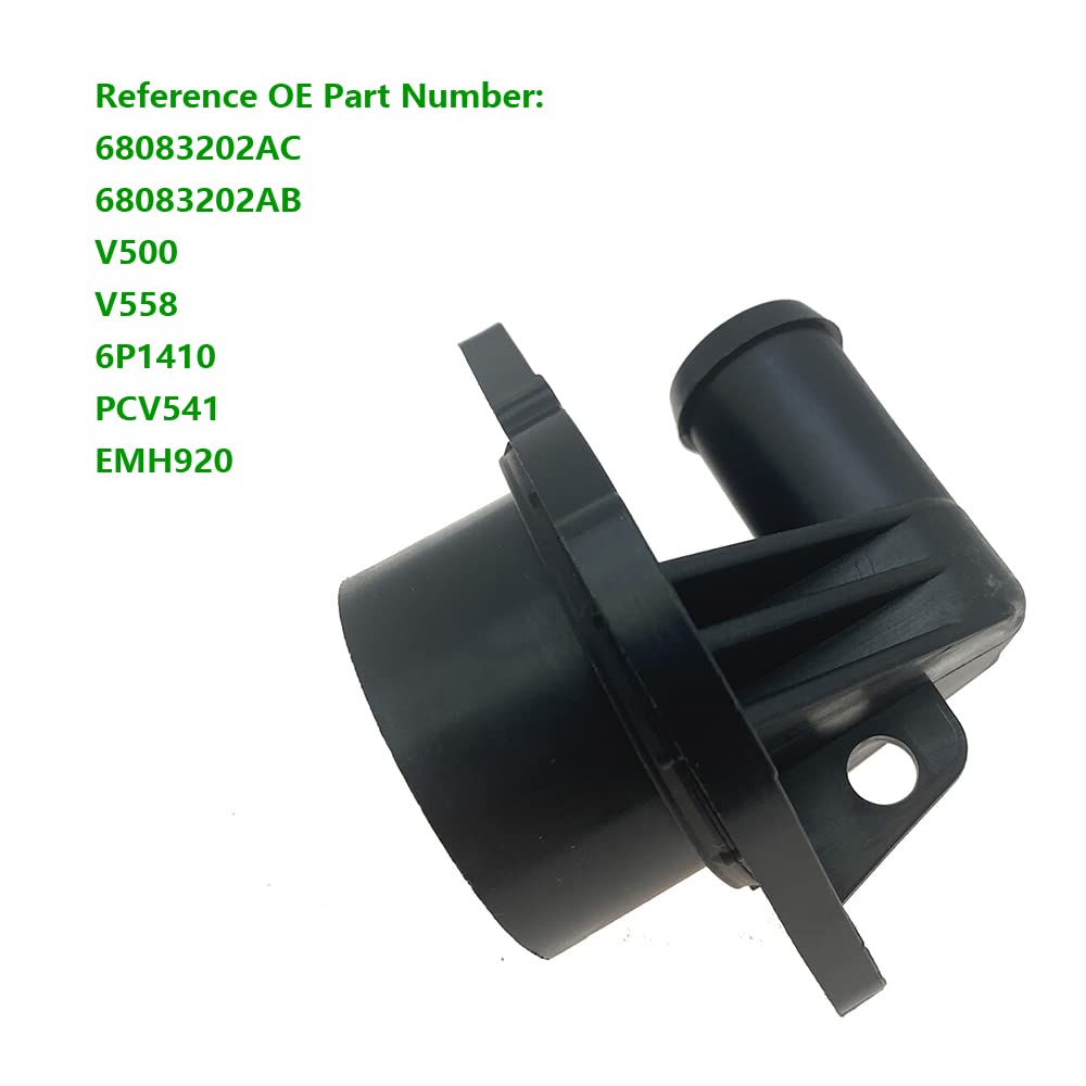 Positive Crankcase Ventilation PCV Valve Compatible with Chrysler 200 300 Town Country Dodge Challenger Charger Durango Grand Journey Jeep Grand Cherokee Wrangler Ram Replace 68083202AC 68083202AB