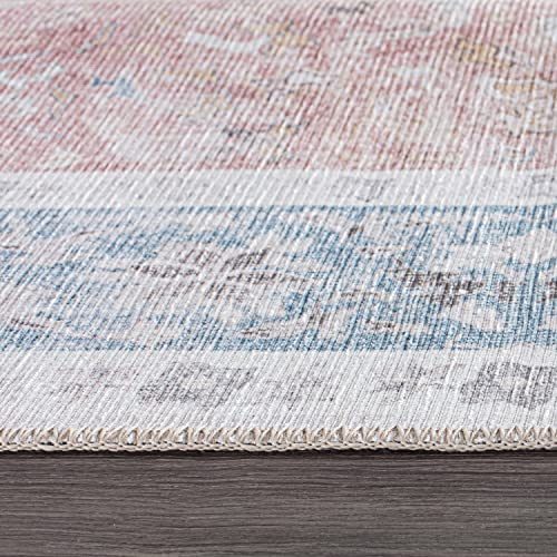 Rugshop Bohemian Distressed Stain Resistant Flat Weave Eco Friendly Premium Recycled Machine Washable Area Rug 2'1"x3' Rust