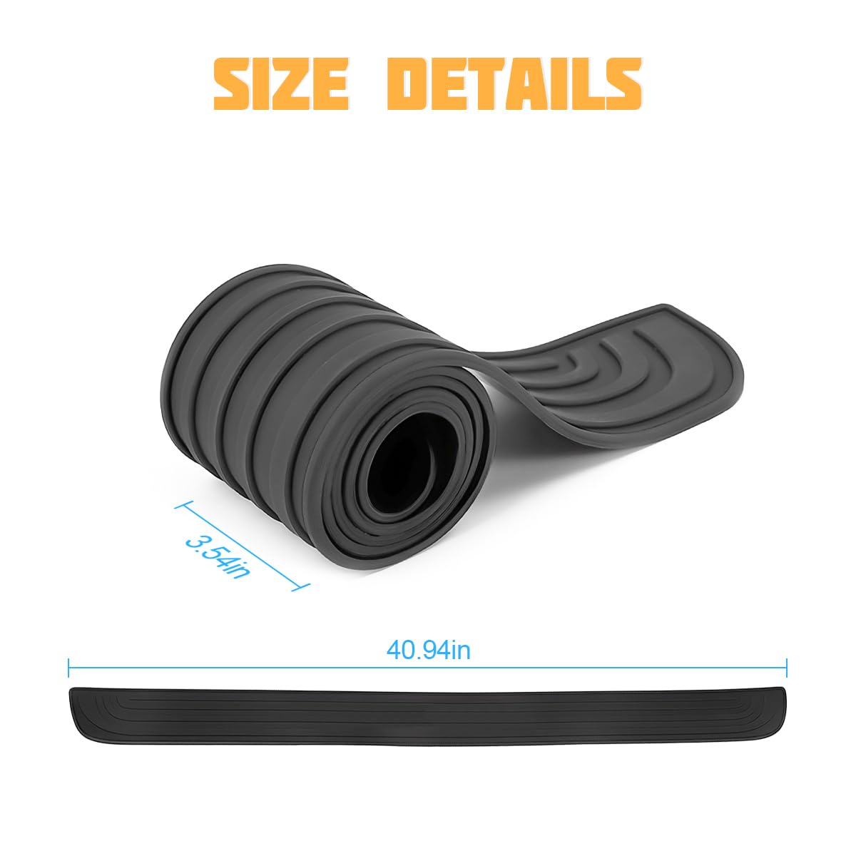 Osilly Car Rear Bumper Protector Guard, Anti-Scratch Trunk Door Protection Strip, Non-Slip Cargo Trunk Protective Guards, Universal Auto Exterior Accessories for SUV (Black, 40.9 * 3.5 inch)