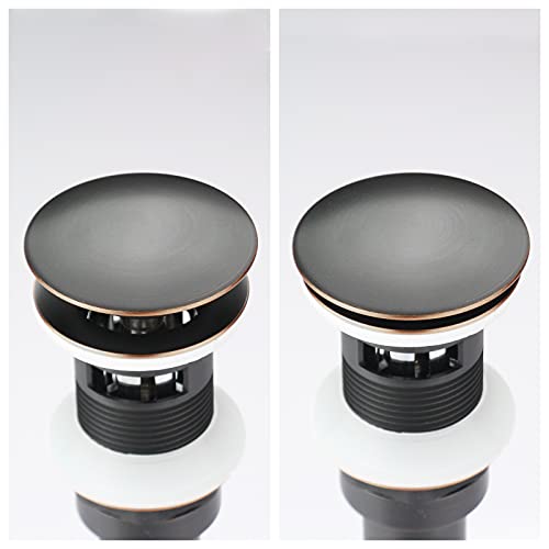 ORB Vessel Sink Drain with Overflow, Lavatory Bathroom Faucet Pop Up Drain Stopper