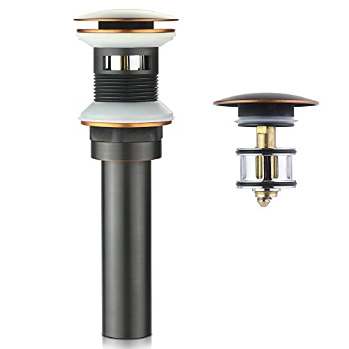 ORB Vessel Sink Drain with Overflow, Lavatory Bathroom Faucet Pop Up Drain Stopper