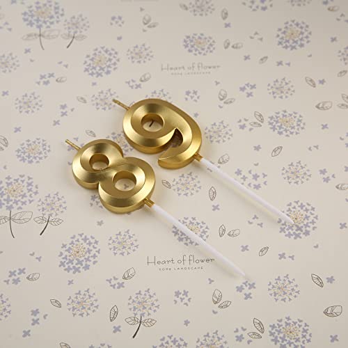 Gold 89th & 98th Birthday Candles,Gold Number 89 98 Cake Topper for Birthday Decorations Party Decoration