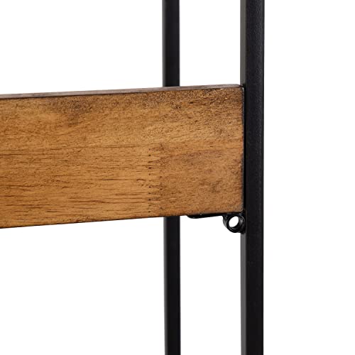 Kate and Laurel Hylton Modern Farmhouse 3-Tier Floating Wall Shelf for Display and Storage, 18x28x7, Rustic Brown/Black