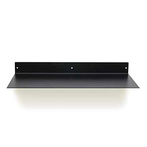 Floating Shelf Wall Mounted (11 inch x 24 inch) Heavy Duty Industrial Modern Steel, Black