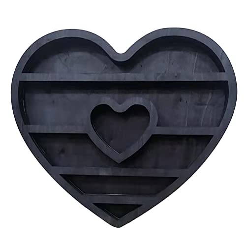 Jueyhapy Moon Elf Crystal Wooden Shelf Heart Crystal Oil Display Wall Shelf Living Room Home Display A