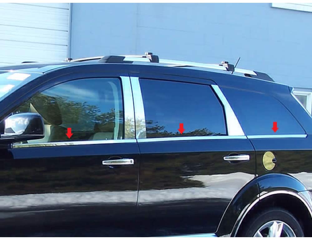 QAA is Compatible with 2009-2020 Dodge Journey 6 Piece Stainless Window Sill Trim Set WS49945