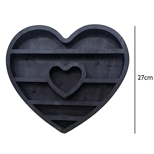 Jueyhapy Moon Elf Crystal Wooden Shelf Heart Crystal Oil Display Wall Shelf Living Room Home Display A