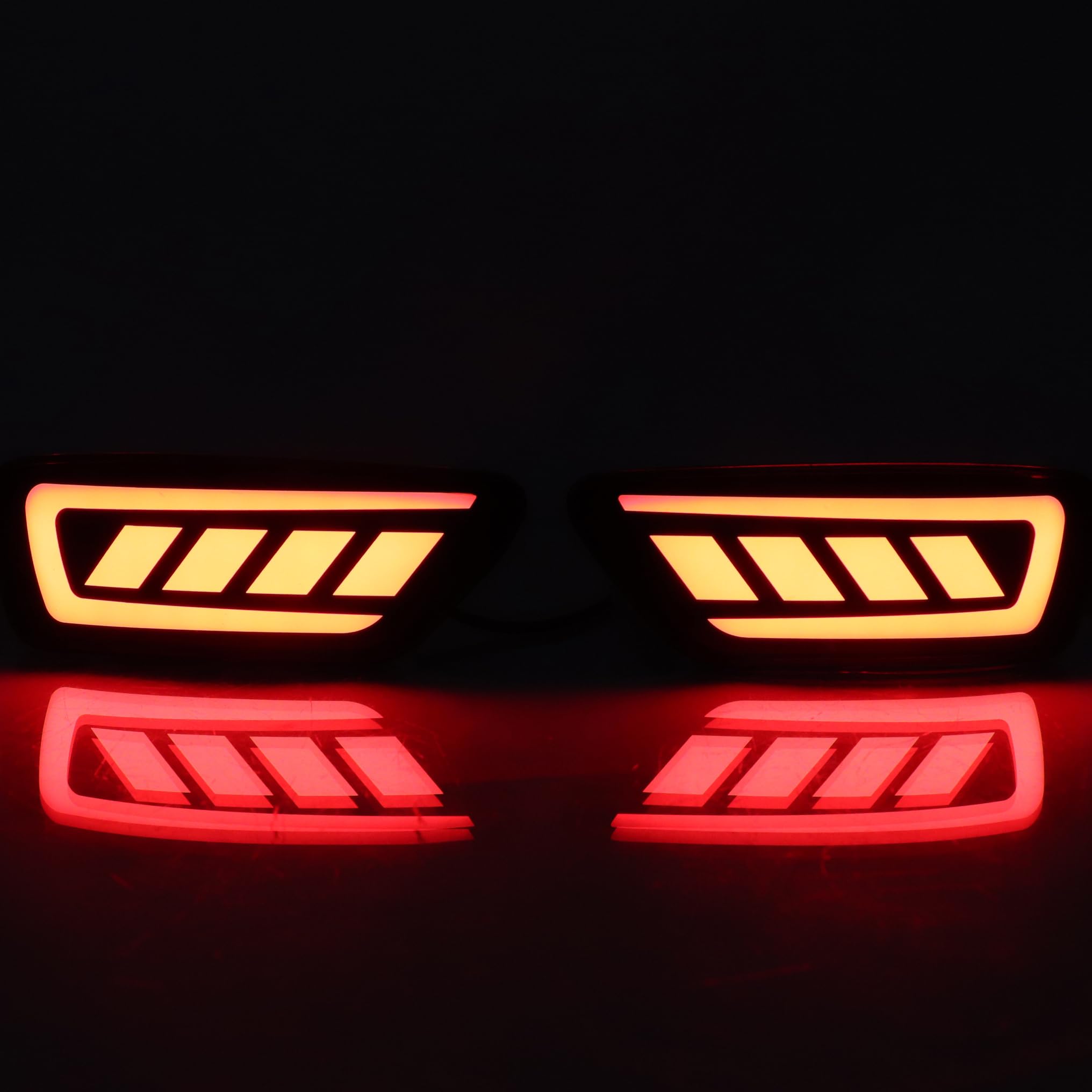 ECAHAYAKU Compatible With Jeep Compass 2011-2016,Jeep Grand Cherokee 2011-2021,Dodge Journey 2011-2017, LED Bumper Light Brake Light Rear Fog Lamp Dynamic Turn Signal Reflector