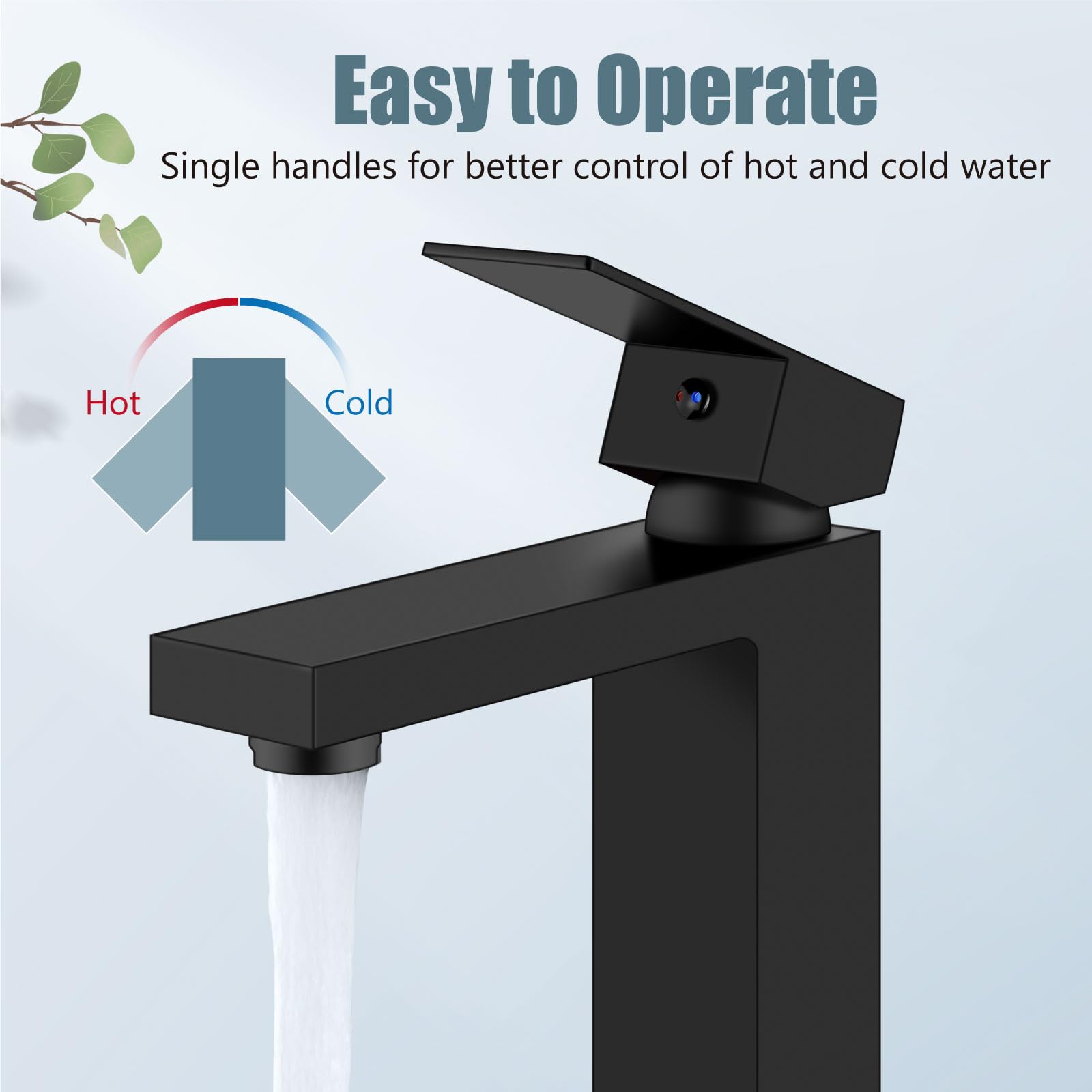 Aolemi Tall Bathroom Faucet Vessel Sink Faucet Single Hole 1 Handle Lavatory Vanity RV Deck Mount Mixer Tap with Pop Up Drain Assembly, Matte Black, Aerator Spout