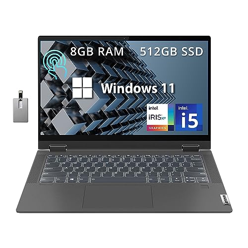 Lenovo IdeaPad Flex 5 15.6" FHD Touchscreen Laptop, Intel Core i5 1135G7, 8GB RAM, 512GB SSD, Intel Iris Xe, Backlit Keyboard, Fingerprint Reader, Wi-Fi AX, Gray, Win 11, 32GB USB Card (Renewed)