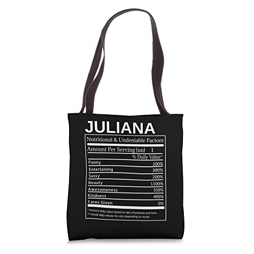 Juliana Nutrition Facts Funny Sarcastic Personalized Name Tote Bag