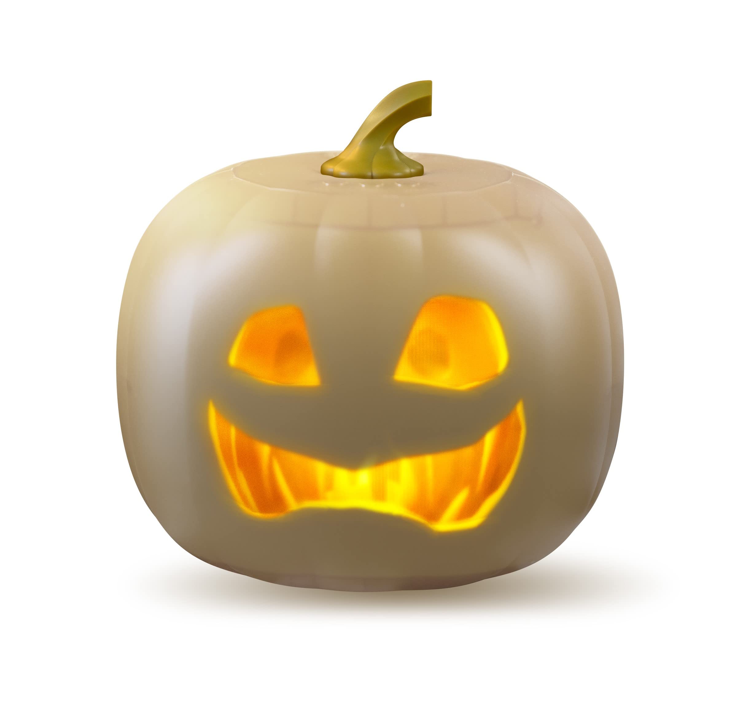 ANIMAT3D Jabberin Jack Talking Animated White Pumpkin with Built in Projector & Speaker Plug'n Play