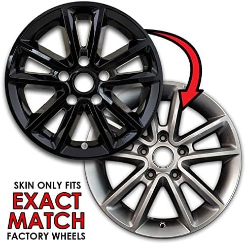 Upgrade Your Auto 17" 4pc Gloss Black Wheel Skins (Set of 4) for Dodge Journey 2014-2019