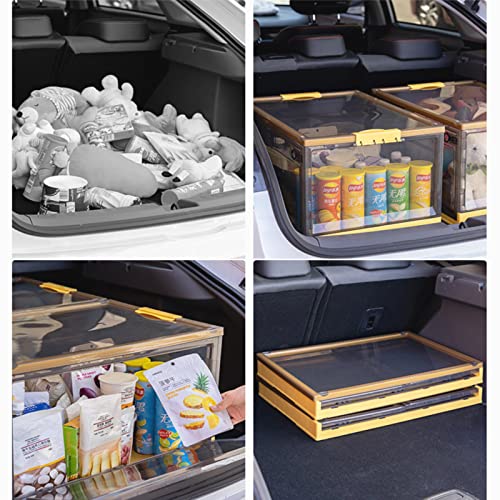 RUTILY Collapsible Storage Bins with Lids Plastic Folding Storage Boxes for Organizing Big Storage Containers and Stackable Storage Bins With Wheels for Home and Garage Organizationā¦
