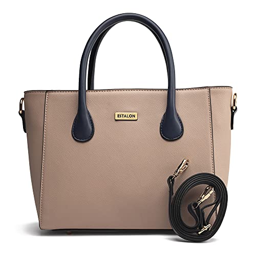 ESTALON Women Premium Faux Leather Ladies Bag & Hand Bag, PU Shoulder Bags for Women, Stylish Satchel Bag for Everyday Use (PINK)