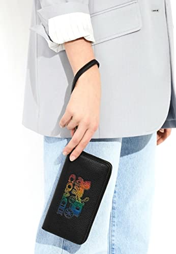 COACH Women's Long Zip Around Wallet/Wristlet in Pebbled Leather (Horse and Carriage QB/Black Multi)
