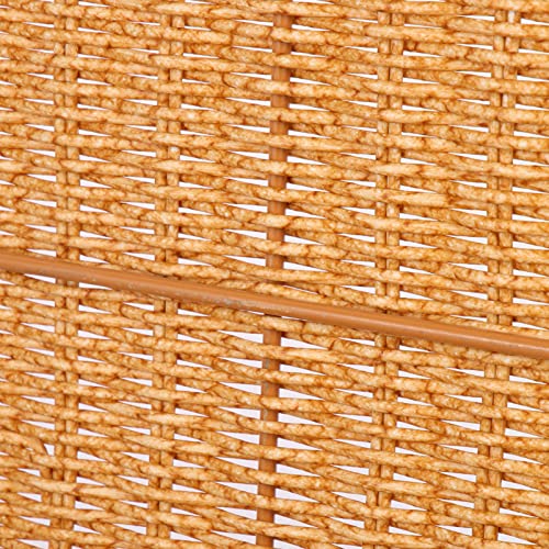 Zerodeko Baskets Woven Basket Wicker Basket Organizer with Lid Handwoven Seagrass Storage Bins Box Rectangular Plastic Basket Storage Organizer Wicker Basket for Home Office Shelf Storage Basket