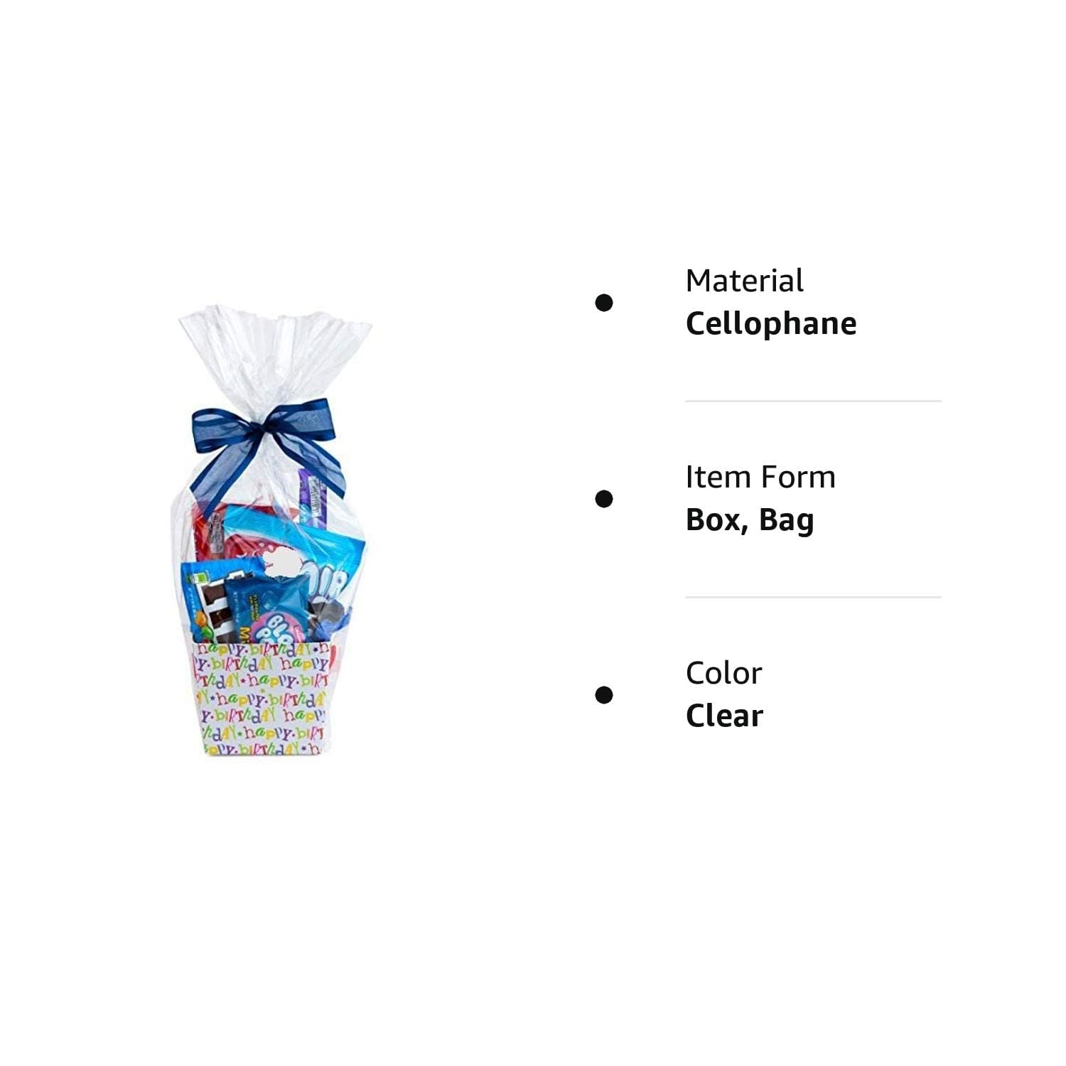 Purple Q Crafts Clear Basket Bags 16” x 24” Cellophane Gift Bags for Small Baskets and Gifts 1.2 Mil Thick (10 Bags)