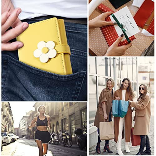 LJCZKA Cute Small Wallet for Girls Women - RFID Blocking PU LeatherĀ Tri-folded Flowers Cash Pocket with Card Holder Slim Short Wallet (Yellow)