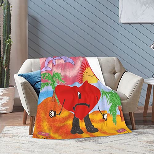 Bad Cute Bunny Throw Blanket Living Room Car Bedroom Warm Blankets Air Conditioning Blanket Fans Gifts 50"X40"