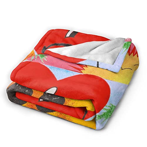 Bad Cute Bunny Throw Blanket Living Room Car Bedroom Warm Blankets Air Conditioning Blanket Fans Gifts 50"X40"