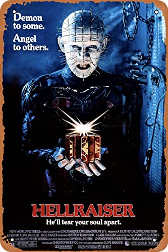 Hellraiser Movie Tin Sign Vintage Home Decor Wall Art Poster Retro Art Wall Decor Metal Sign Poster 8x12 inch