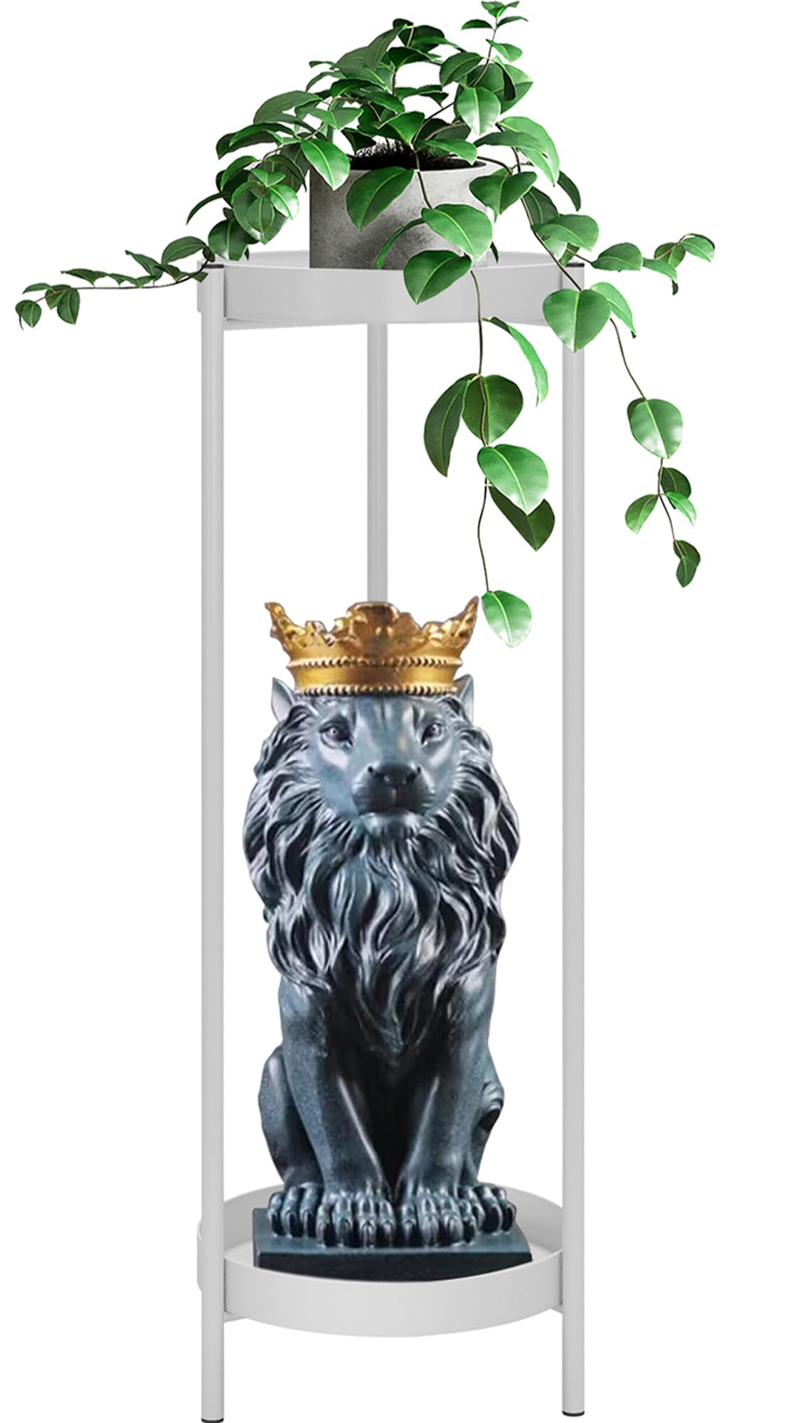 Fashionoda Plant Stand,2 Tier Metal Flower Plants Holder with 2 Removable Display for Indoor or Outdoor,Pot Plant Planter Display(30 X 10in,White)