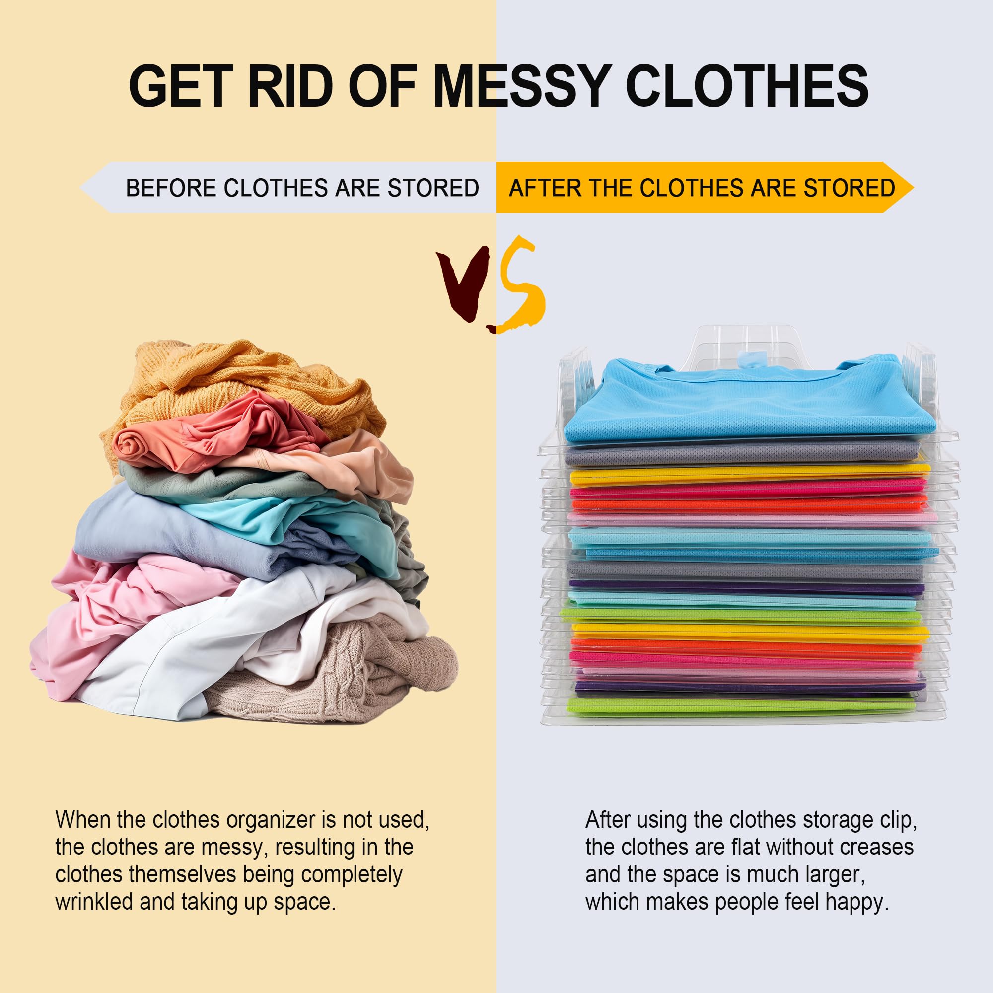 AUKUS Clothes Organizer Tray 20 PACK Shirt Folding Board /Shirt Dividers/ Clothing Folder System, Durable Plastic Easy and Fast Folding Board for Adult Women Man &Kids