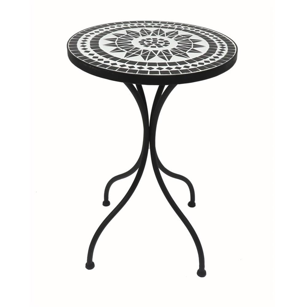 Saint Birch Holly Contemporary Metal Mosaic Side Table in Black