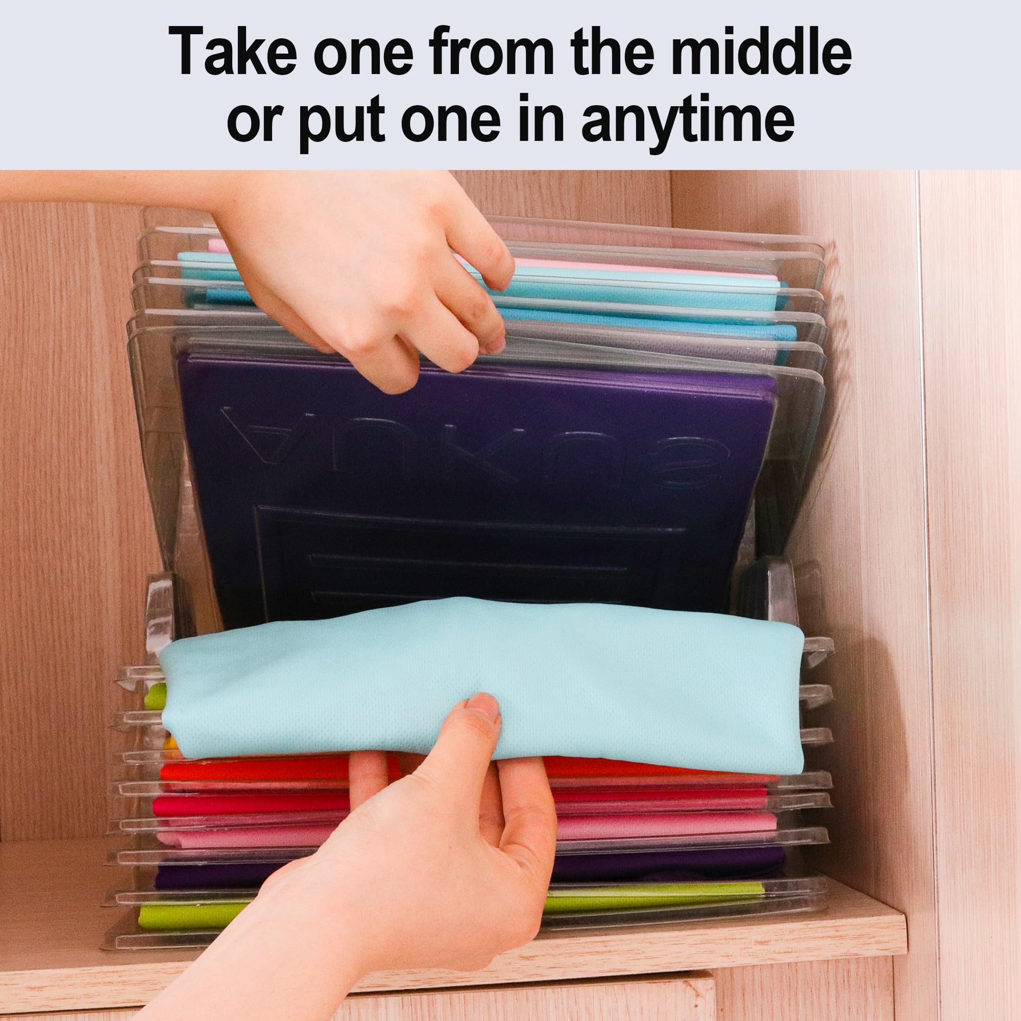 AUKUS Clothes Organizer Tray 20 PACK Shirt Folding Board /Shirt Dividers/ Clothing Folder System, Durable Plastic Easy and Fast Folding Board for Adult Women Man &Kids