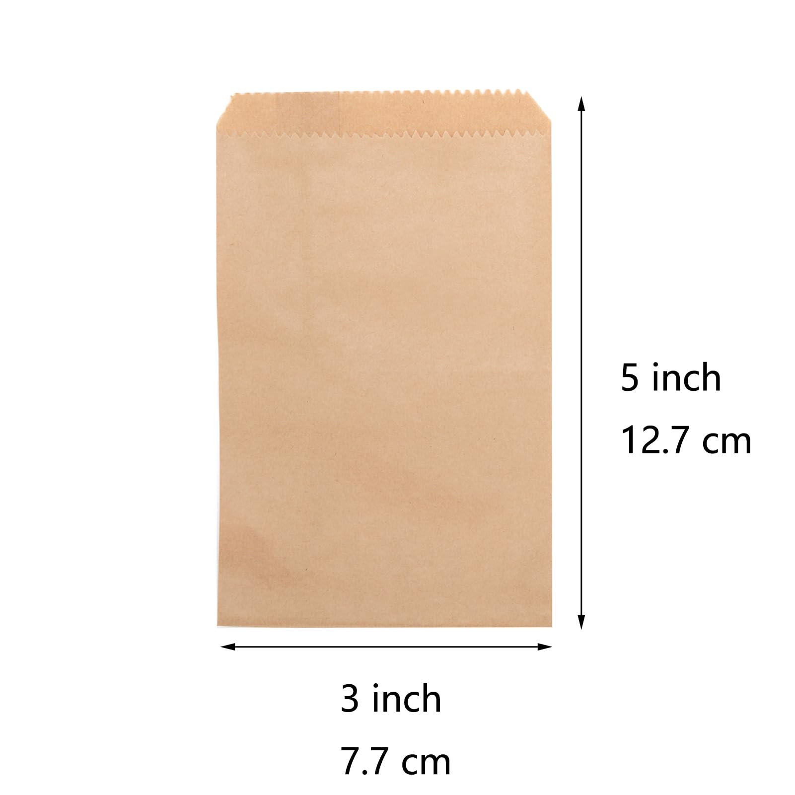 100-pack 3x5 Inches Natural Kraft Paper Bags for Bakery Cookies Treats Snacks Sandwiches Popcorn Small Gift bag