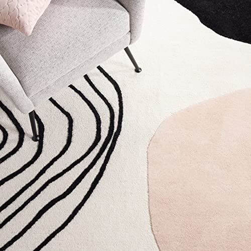 Safavieh Rodeo Drive Collection 3' x 5' Ivory/Blush RD860U Handmade Mid-Century Modern Abstract Wool Area Rug