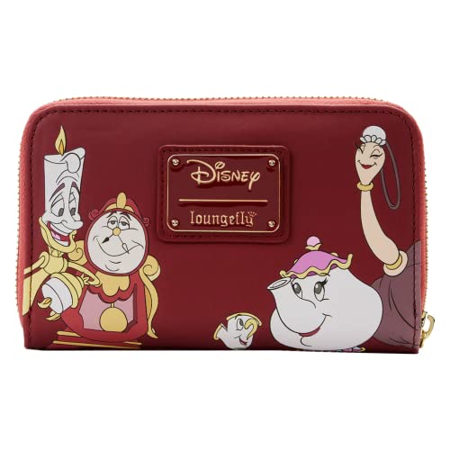 Loungefly Disney Beauty and the Beast Fireplace Scene Zip Around Wallet