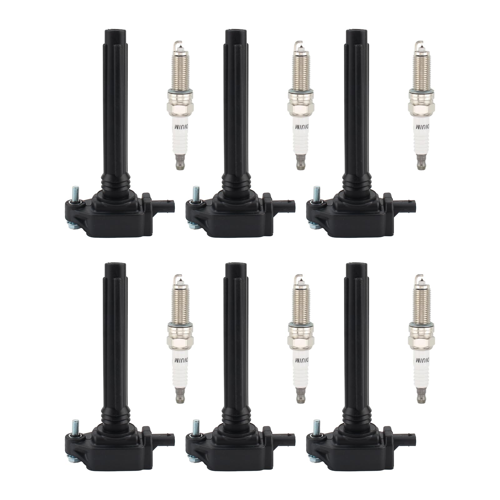 AUTOKAY Ignition Coil & NGK Platinum Spark Plug Set of 6 for Chrysler for Dodge for Jeep Ram UF648