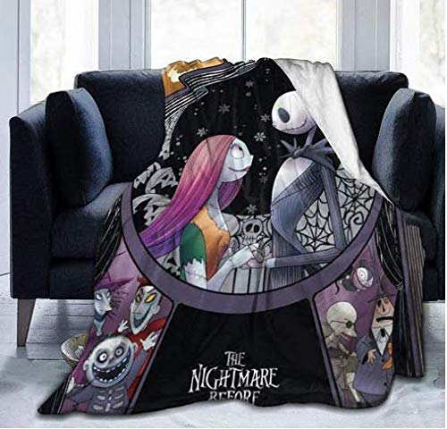 Vankie Nightmare Before Christmas Ultra Soft Throw Blanket 60"x80" inch Flannel Fleece All Season Light Weight Living Room/Bedroom Warm Blanket