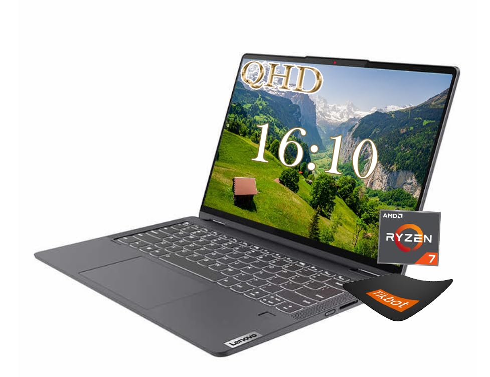 Lenovo Flex 5 14" 16:10 QHD 2-in-1 Touchscreen Laptop, AMD 8-Core R7 5700U, Wi-Fi 6, Fingerprint Reader, Backlit KB, Win11 W/Mouse Pad (16GB RAM | 512GB PCIe SSD)