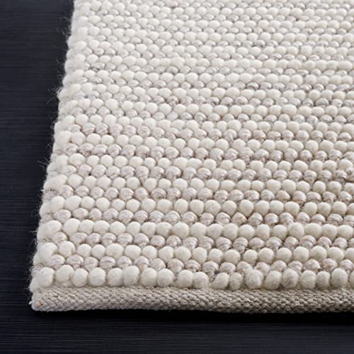 Safavieh Natura Collection 6' x 6' Square Ivory/Beige NAT220B Handmade Contemporary Farmhouse Boho Wool Area Rug