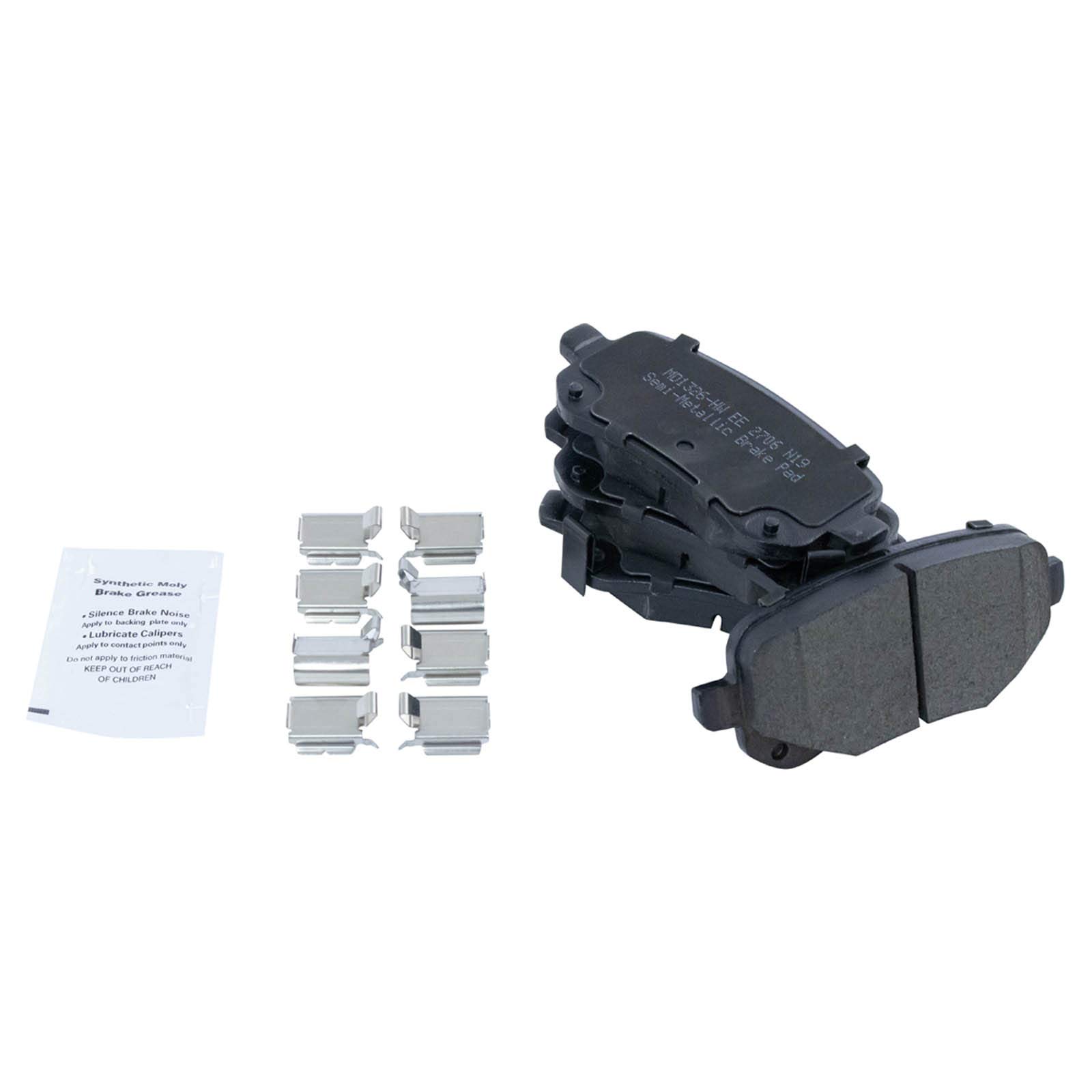 TRQ Rear Brake Pad & Rotor Kit Brake Caliper Brake Pads Brake Rotor Semi-Metallic Premium G-Coated Compatible with 2009-2013 Dodge Journey