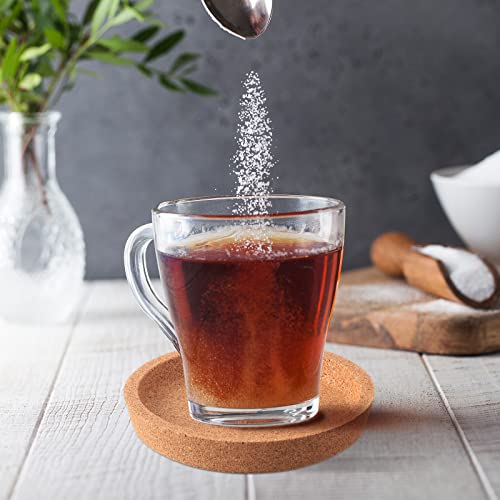 Set of 18 Cork Coasters Bulk 4 Inch Round Lip Cup Holder Leak Proof Cork Coasters for Drinks Reusable Absorbent Cup Coaster for Mugs Coffee Glass Table Desk Party Supplies, Brown